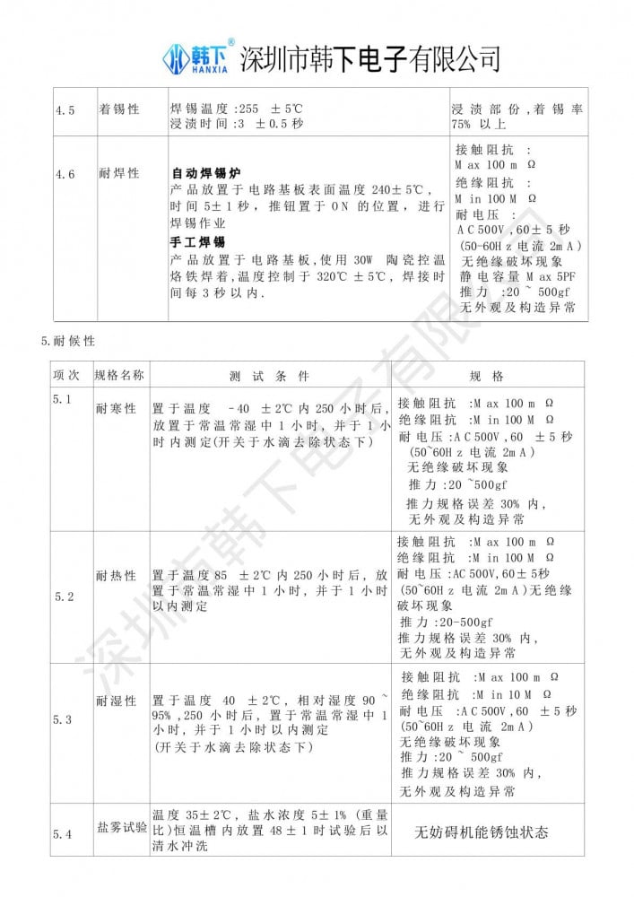HX 1.27-10P TPPT technical document page 4