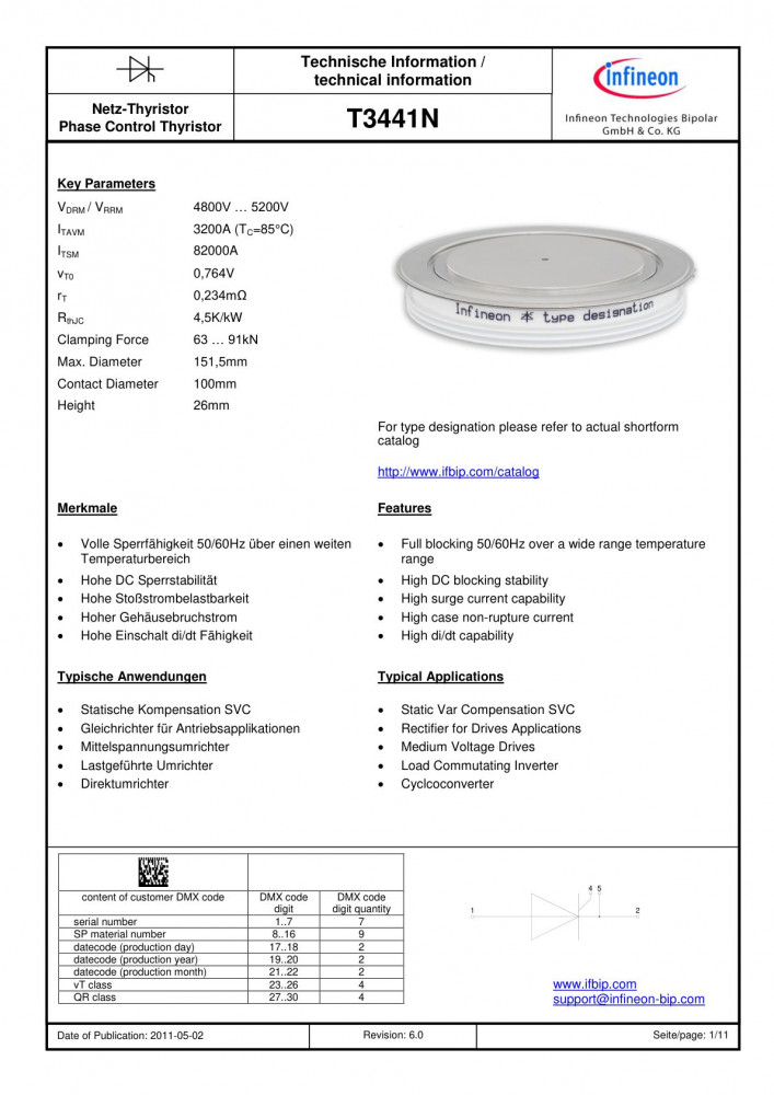 T3441N52TOH technical document page 1
