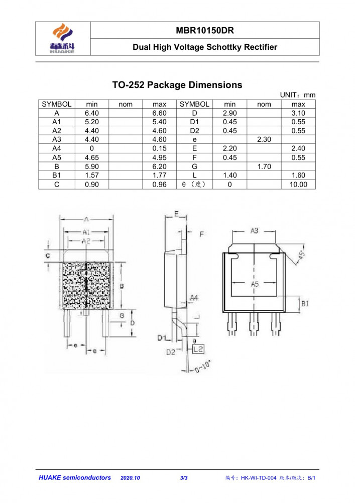 MBR10150DR datasheet page 3