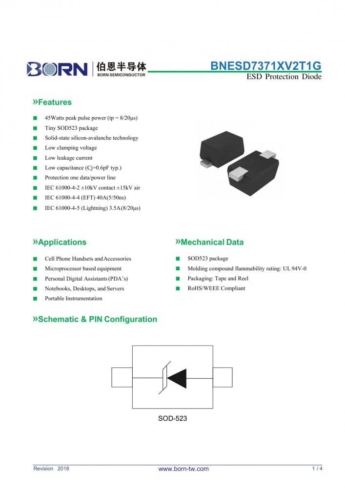 BNESD7371XV2T1G datasheet page 1