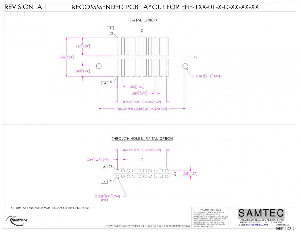 EHF-125-01-L-D technical drawing page 1