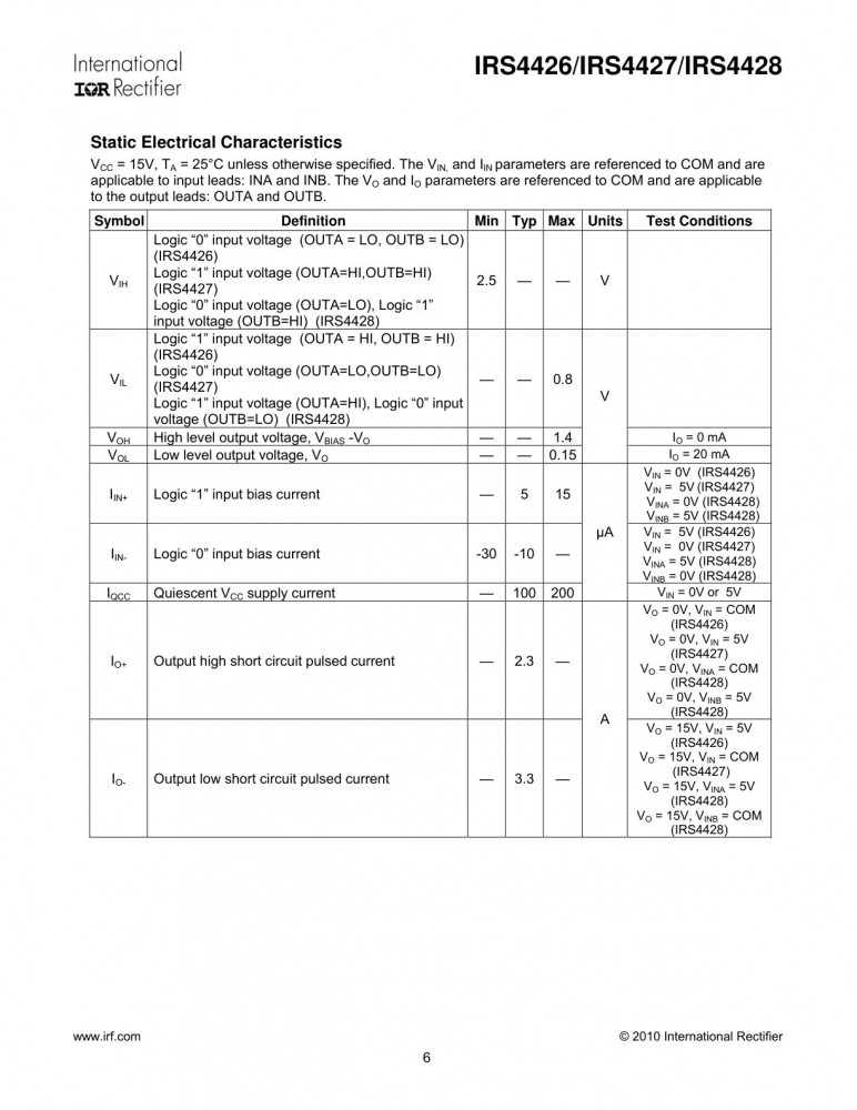 IRS4426 datasheet page 6