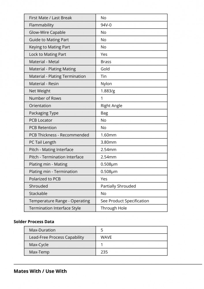 MOLEX 22124162 technical document preview, page 3
