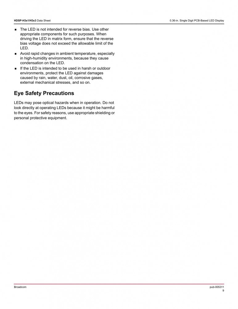 HDSP-H3L3 datasheet page 9