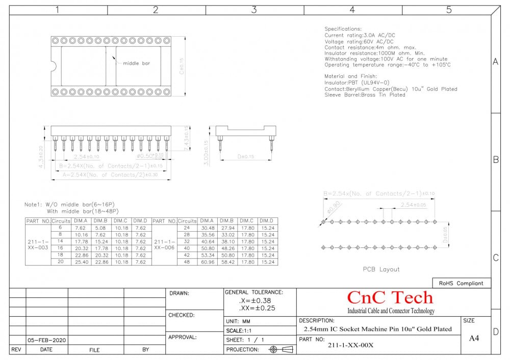 CNC Tech 211-1-48-006 technical drawing