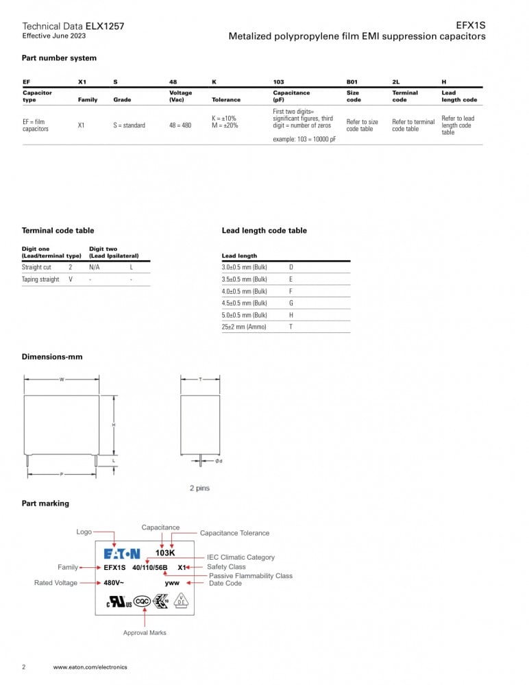 EFX1S datasheet page 2