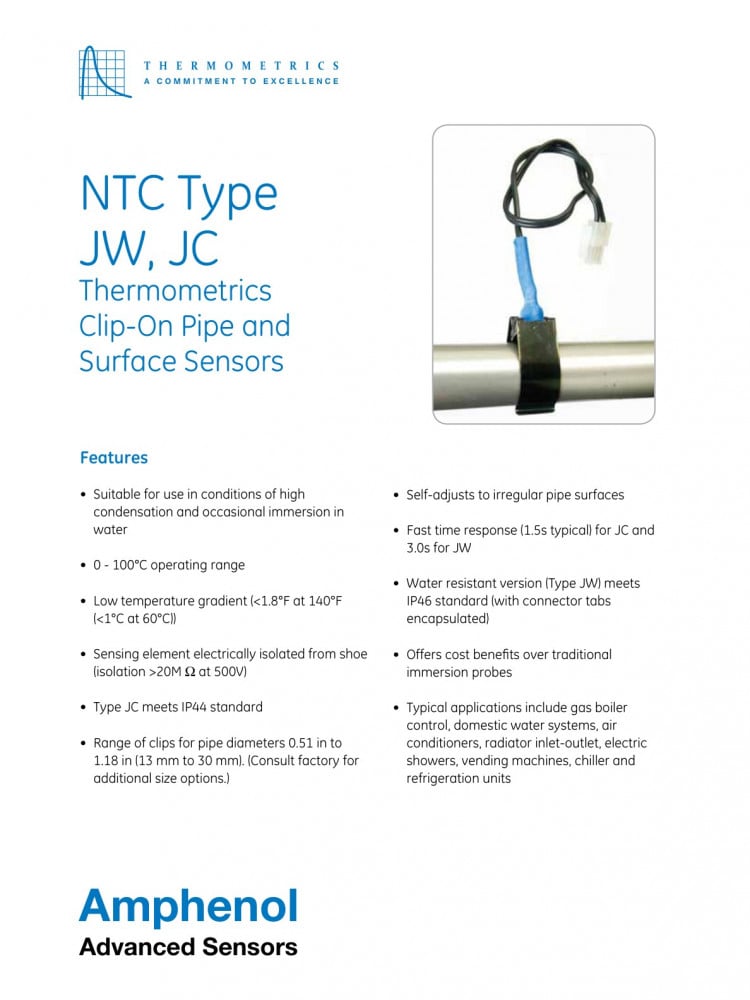 Amphenol sensor datasheet page 1