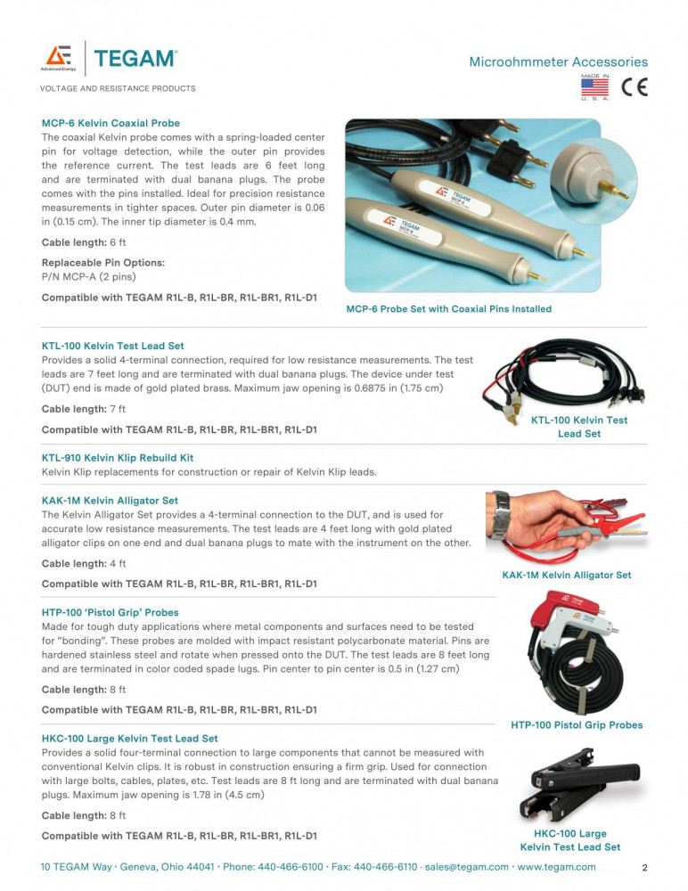 Portable bond meter accessory documentation page two