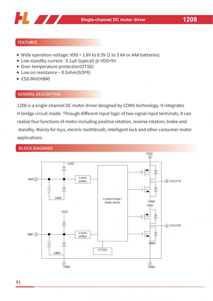 HL 1208 datasheet page 1