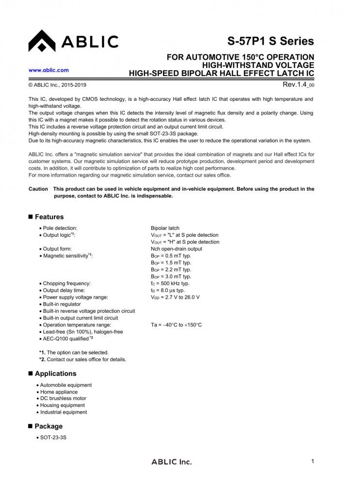 S-57P1 datasheet page 1