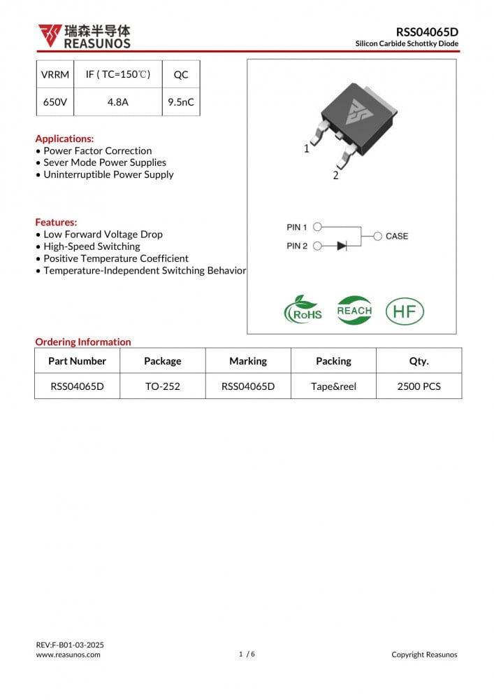 RSS04065D datasheet page 1