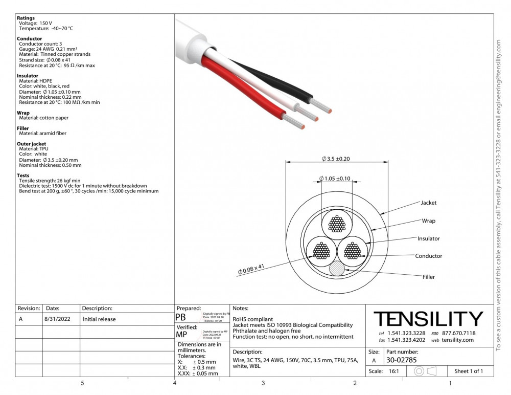 Tensility International 30-02785 product drawing preview