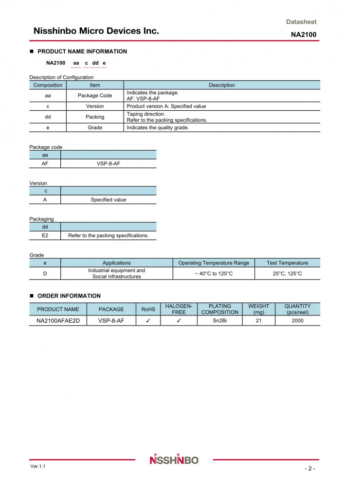 NA2100 datasheet page 2