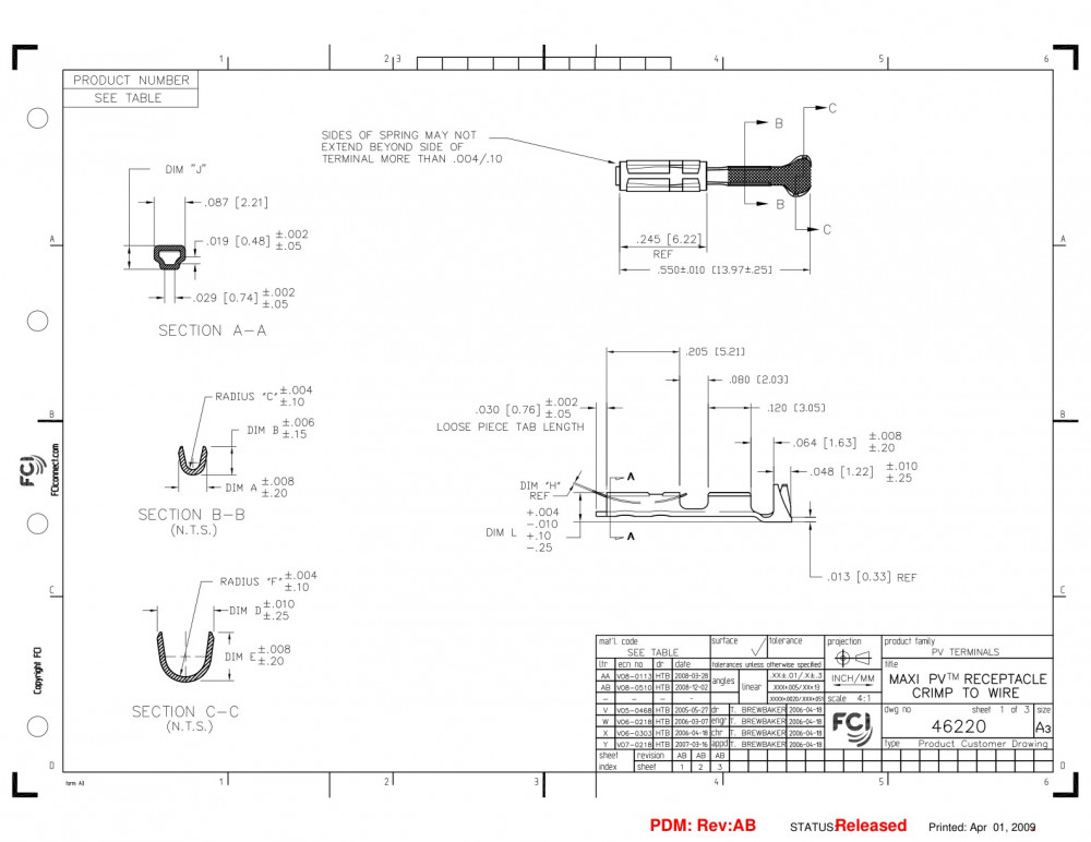 Amphenol contact product document page 1