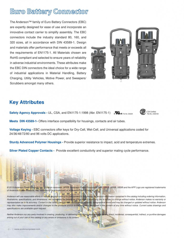 Anderson Power EBC datasheet page 2