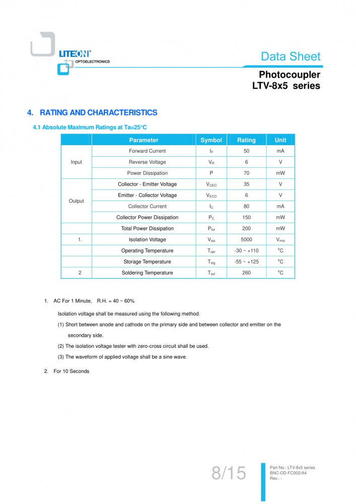 LTV-845S datasheet page 9