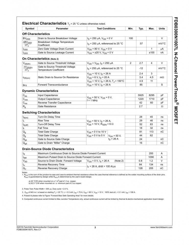 FDB0300N1007L datasheet page 3