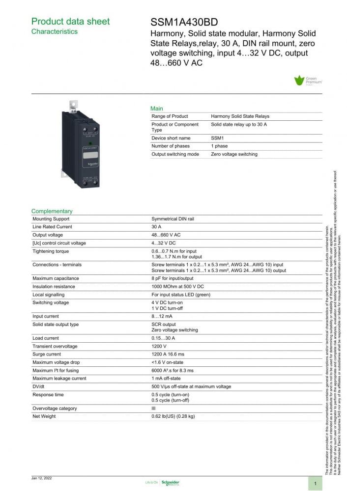 SSM1A430BD technical document page 1