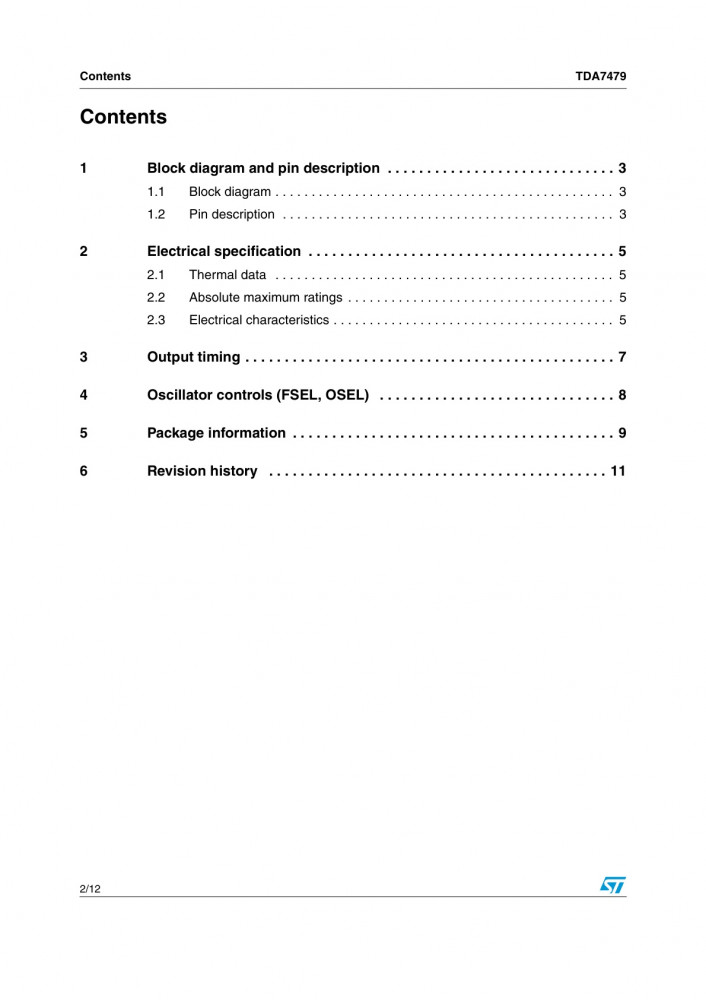 TDA7479ADTR datasheet page 2