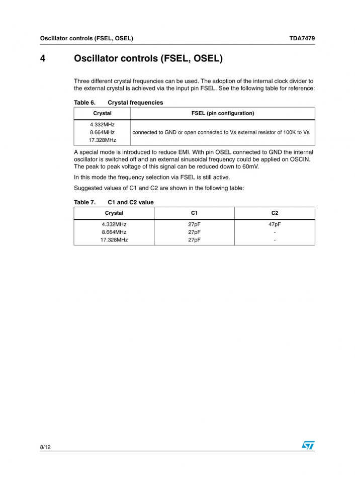 TDA7479ADTR datasheet page 8