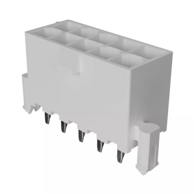 Mini-Fit Jr. Vertical Header, 4.20mm Pitch, Dual Row, 10 Circuits, with Snap-in Plastic Peg PCB Lock, PA Polyamide Nylon 6/6 94V-0 Gold, Natural for sale