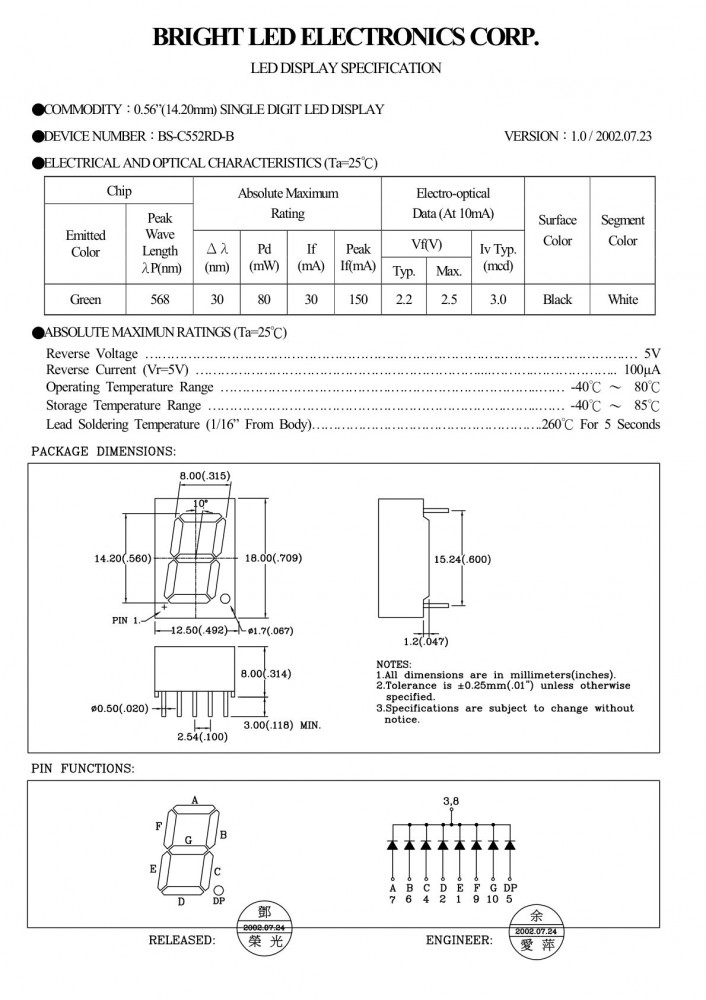 BS-C552RD technical document page 1