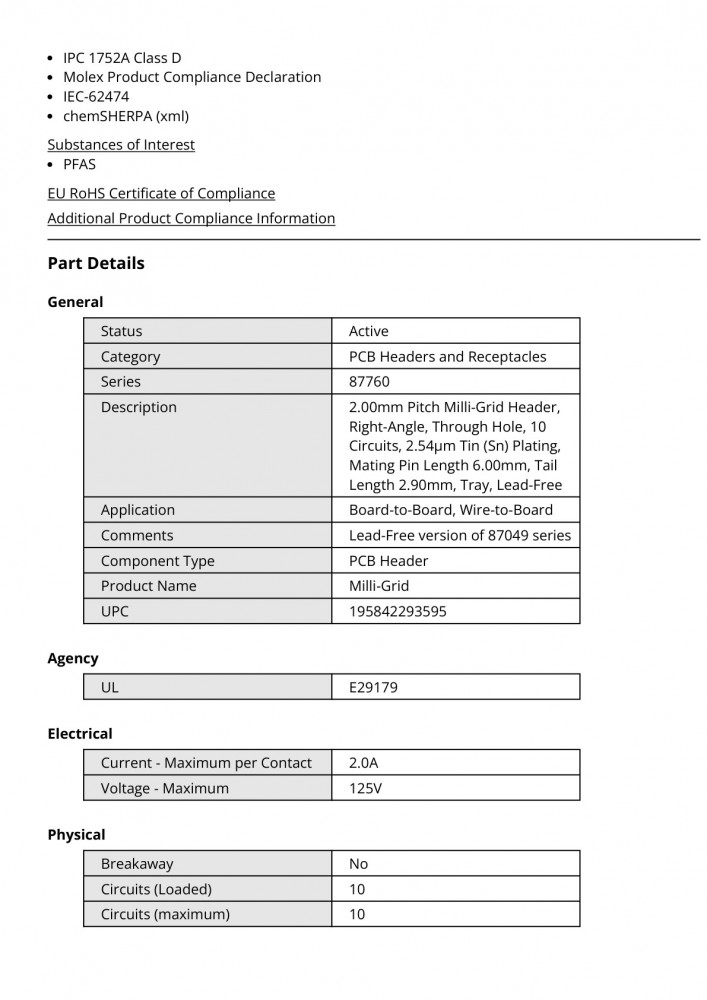 MOLEX 877601048 product documentation image 2