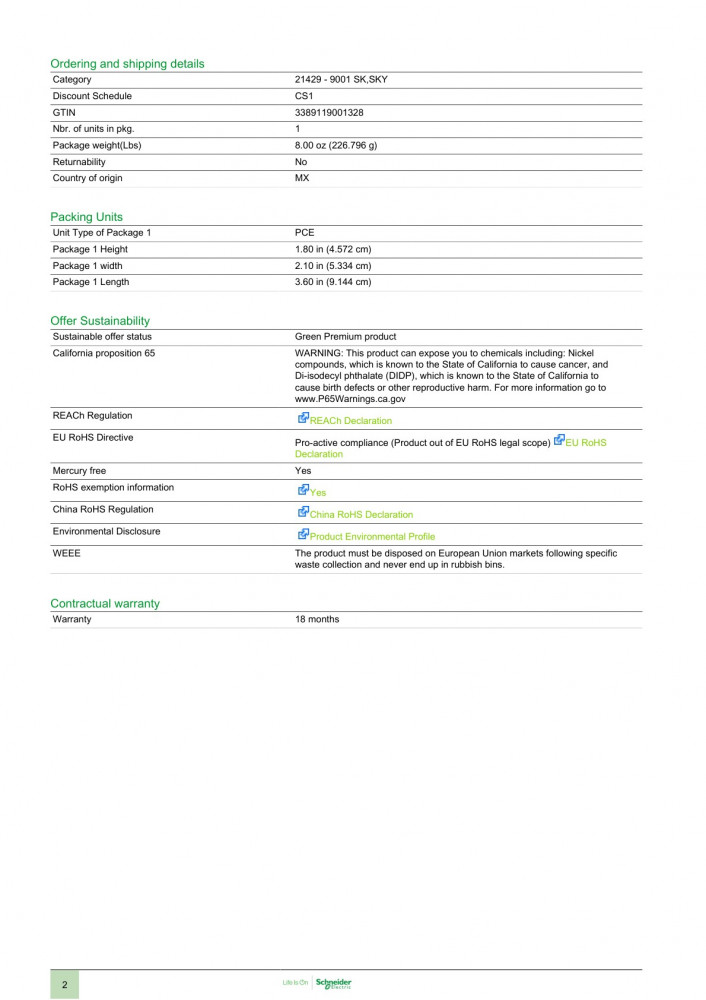 9001KS43K5R technical document page 2