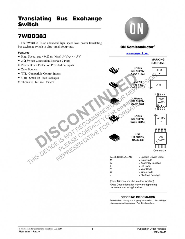 7WBD383 datasheet page 1