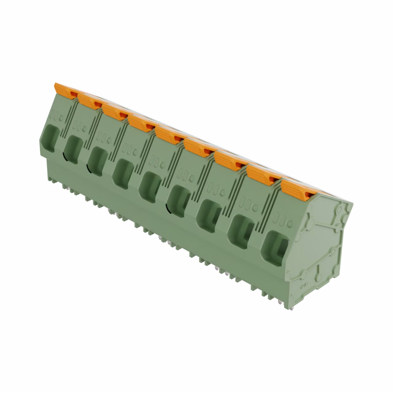 15.00mm Pitch Lever Activated Fixed Mount PCB Terminal Block, 35° Wire Entry, Left Front Terminal, 9 Circuits for sale