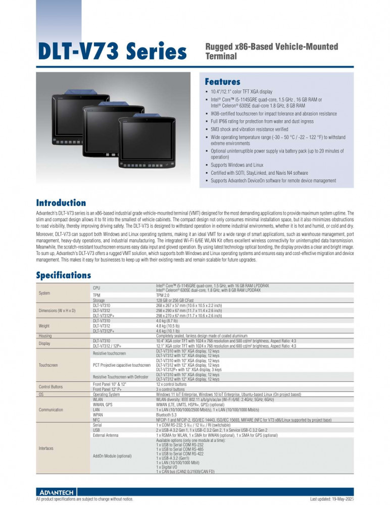 DLT-V73 technical documentation page 1