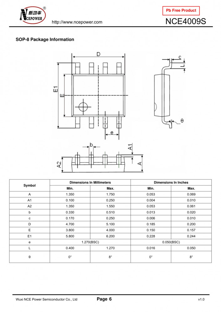 NCE4009S datasheet page 6