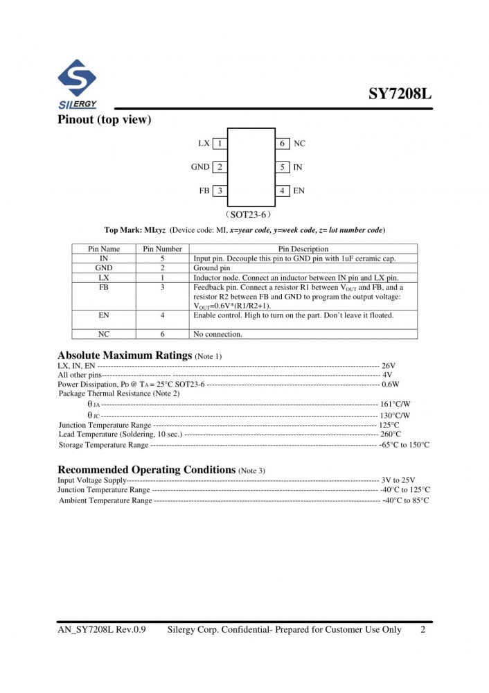 SY7208LABC datasheet page 2