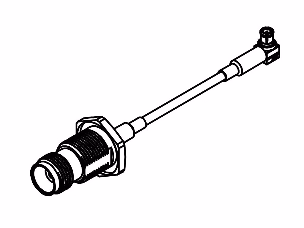 TNC Straight Bulkhead Jack IP69K to MCX Right-Angle Plug on RG-316 Cable, 100.00mm Length, 50 Ohms for sale