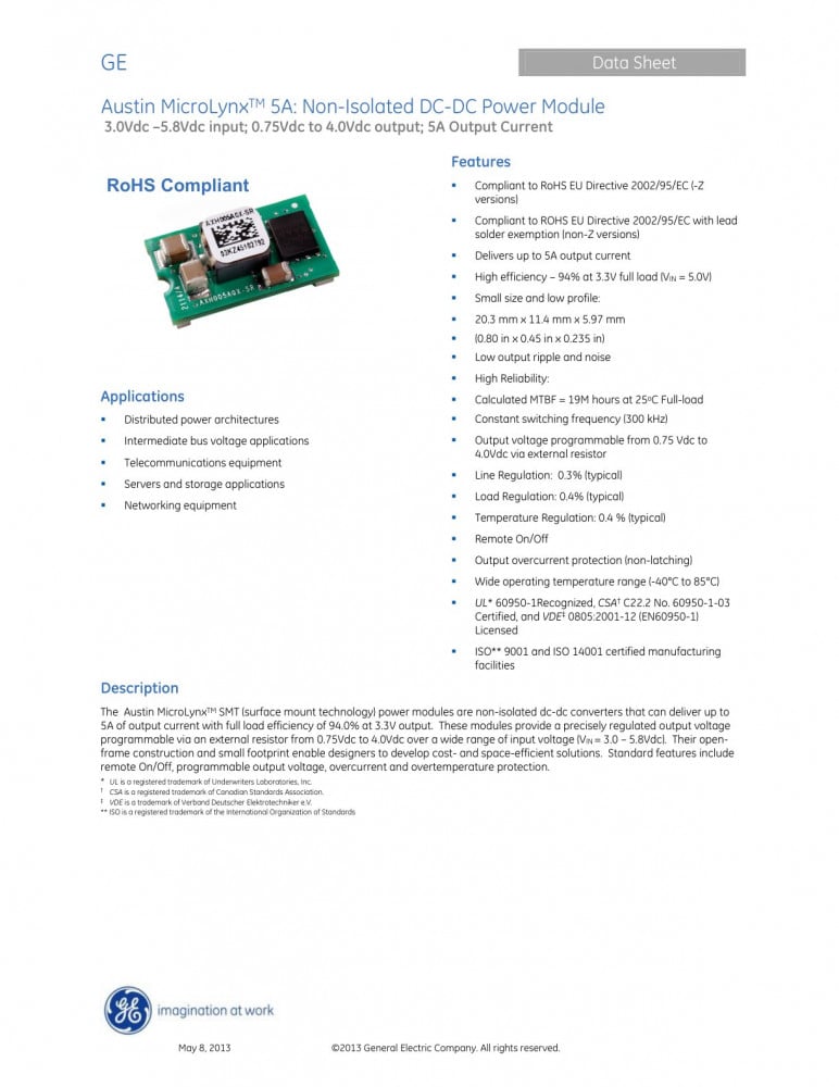 AXH005A0X-SR datasheet page 1