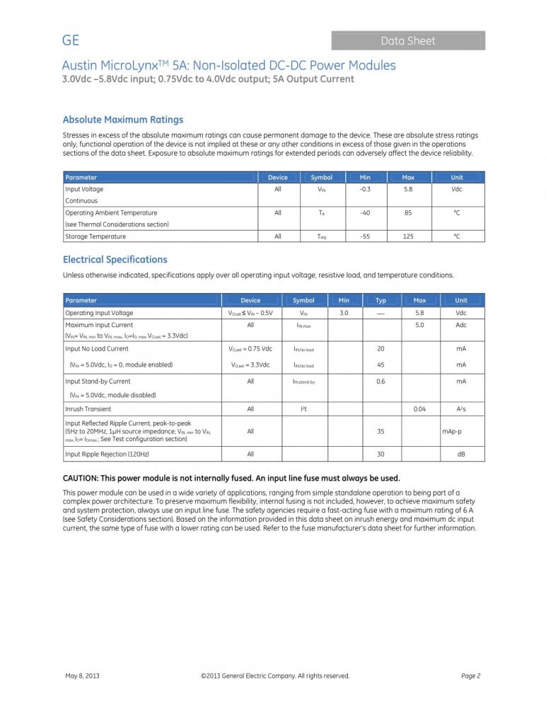AXH005A0X-SR datasheet page 2