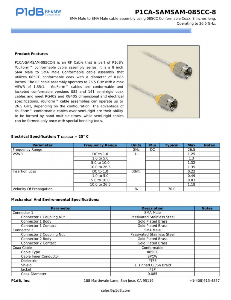 P1CA-SAMSAM-085CC-8 product visual, page 1