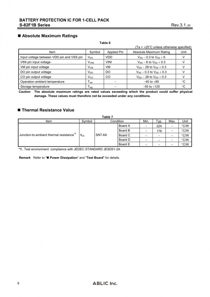 ABLIC S-82F1B datasheet page 6