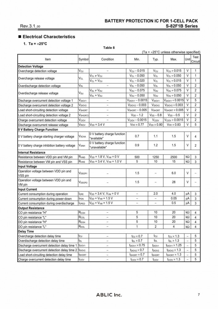 ABLIC S-82F1B datasheet page 7
