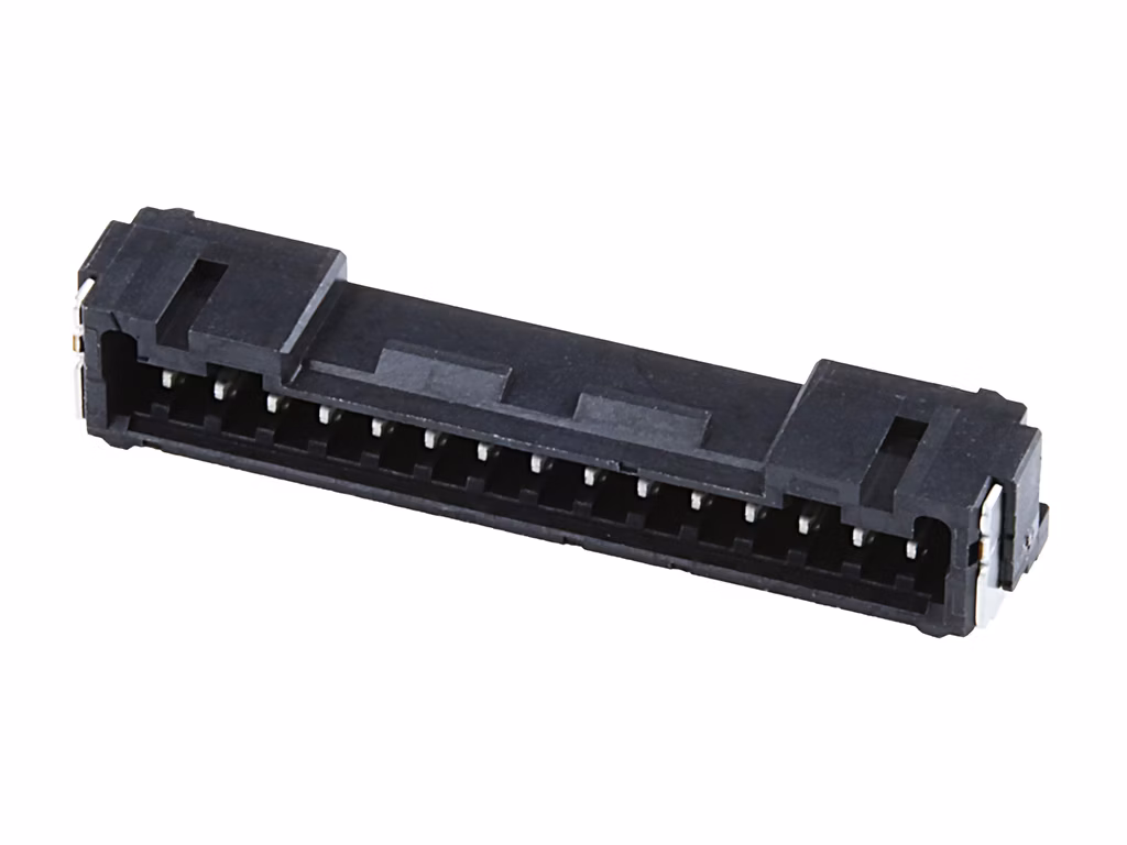 1.25mm Pitch, Micro-Lock Plus PCB Header, Single Row, Right-Angle, Surface Mount, Tin-Bismuth Plating, Positive Lock, 12 Circuits, Black