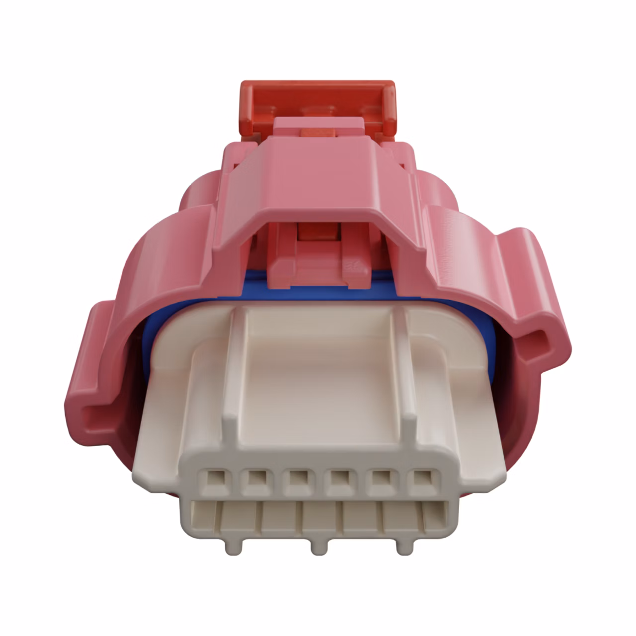 Squba Sealed Receptacle Assembly with CPA, 1.80mm Pitch, Single Row, 6 Circuits, Pink for sale