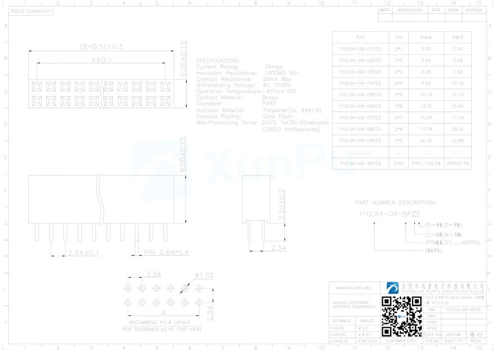 FH2.54-09 series technical document preview