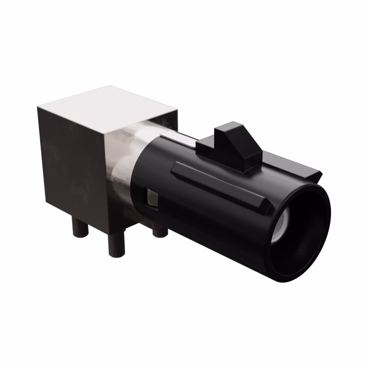 FAKRA Jack, Right-Angle, PCB Receptacle, Through Hole, Die Cast and Brass Body, Tin (Sn) Plated, Anti-tip Feature, Keying Code A, Black, 50 Ohms for sale