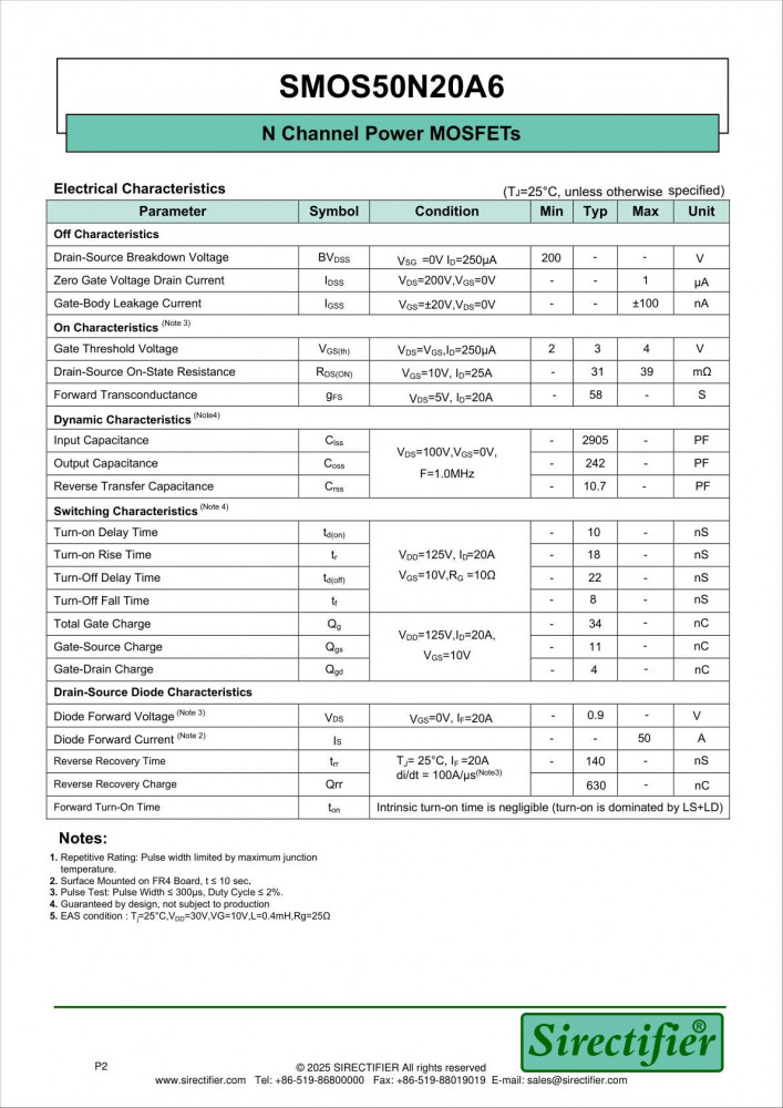 SMOS50N20A6 datasheet page 2