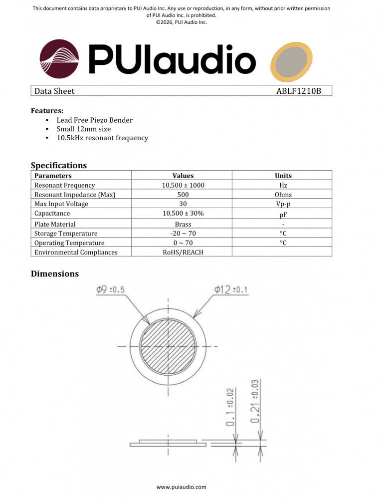 ABLF1210B datasheet page 1