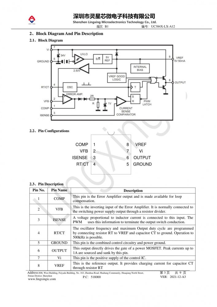 UC3843BN(LX) datasheet page 3