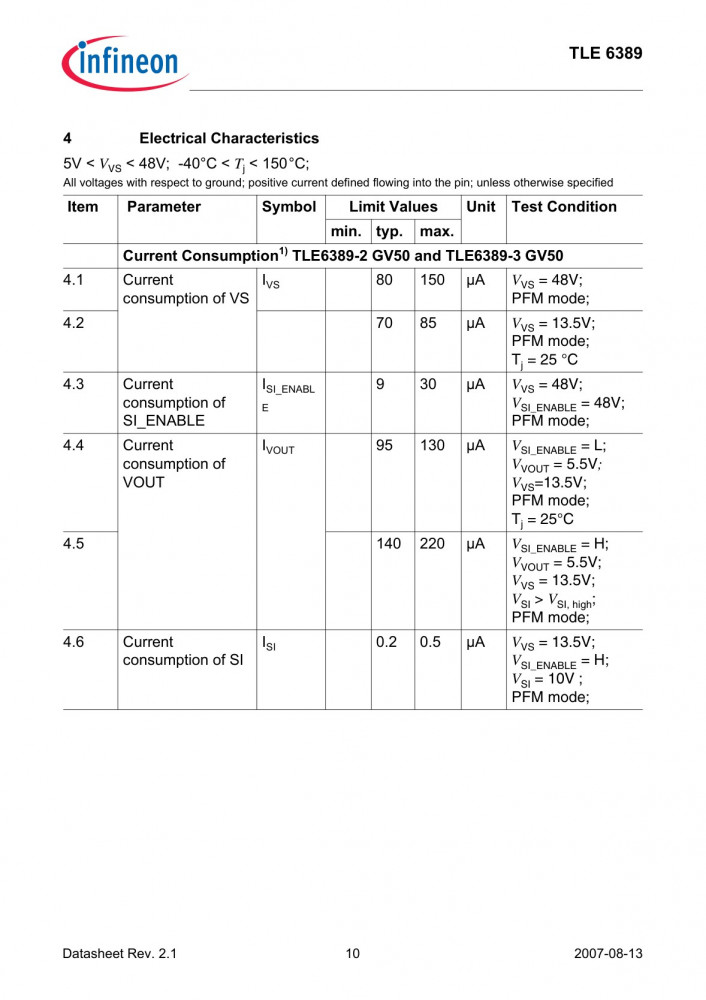 TLE6389-3GV50 datasheet page 10