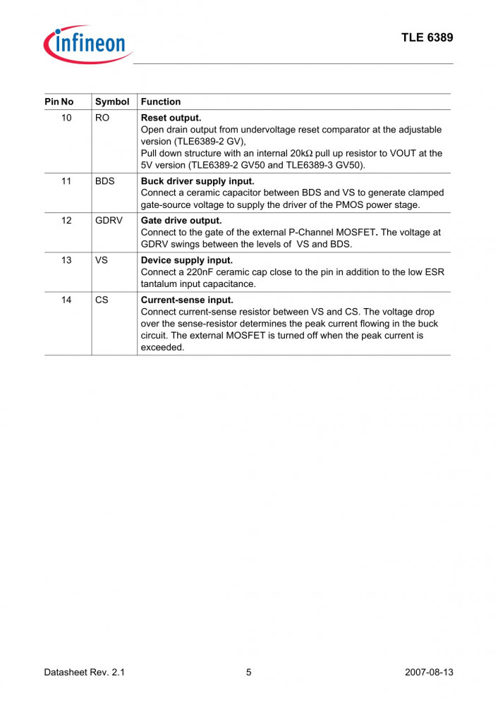 TLE6389-3GV50 datasheet page 5