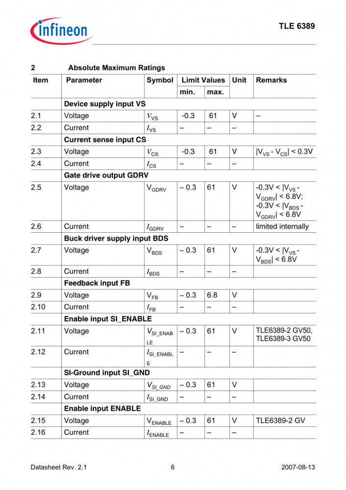 TLE6389-3GV50 datasheet page 6