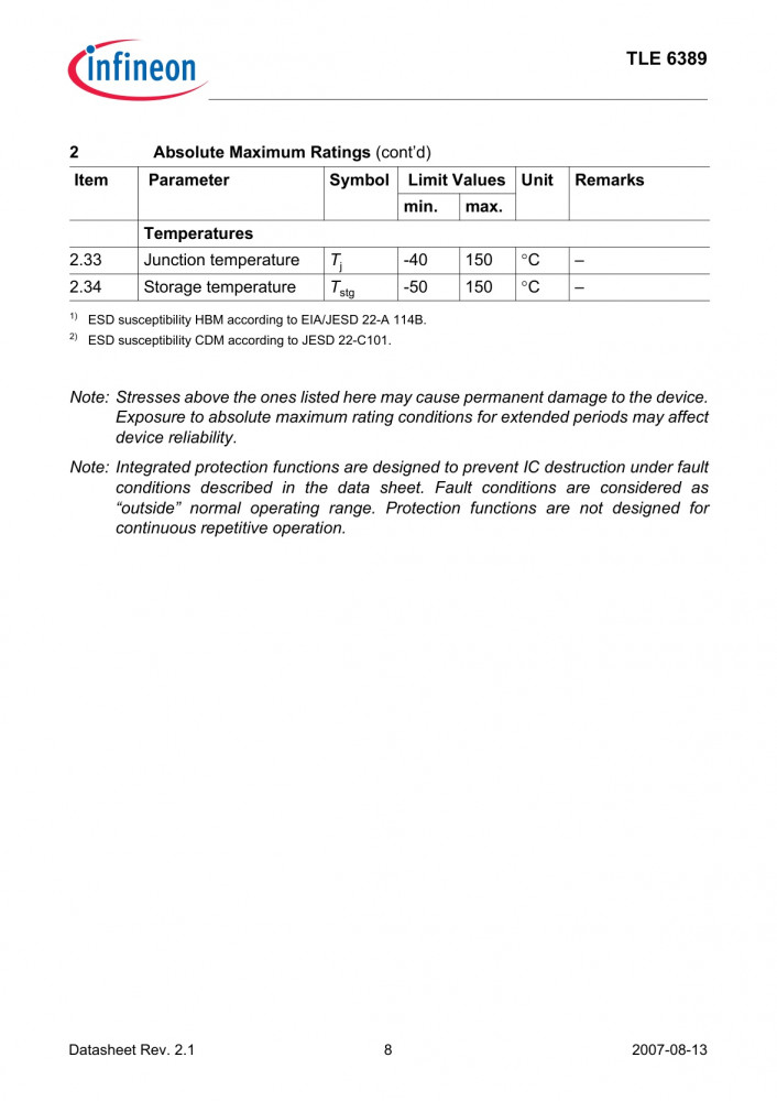 TLE6389-3GV50 datasheet page 8